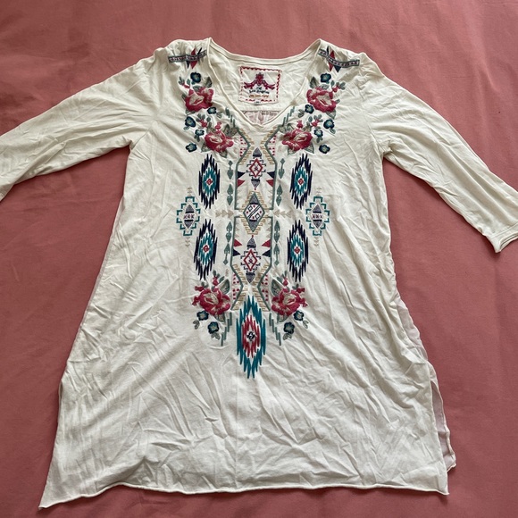Johnny Was | Tops | Johnny Was Los Angeles Embroidered Tunic | Poshmark